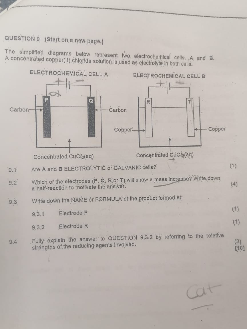 QUESTION 9 (Start on a new page.) The simplifled diagrams below ...