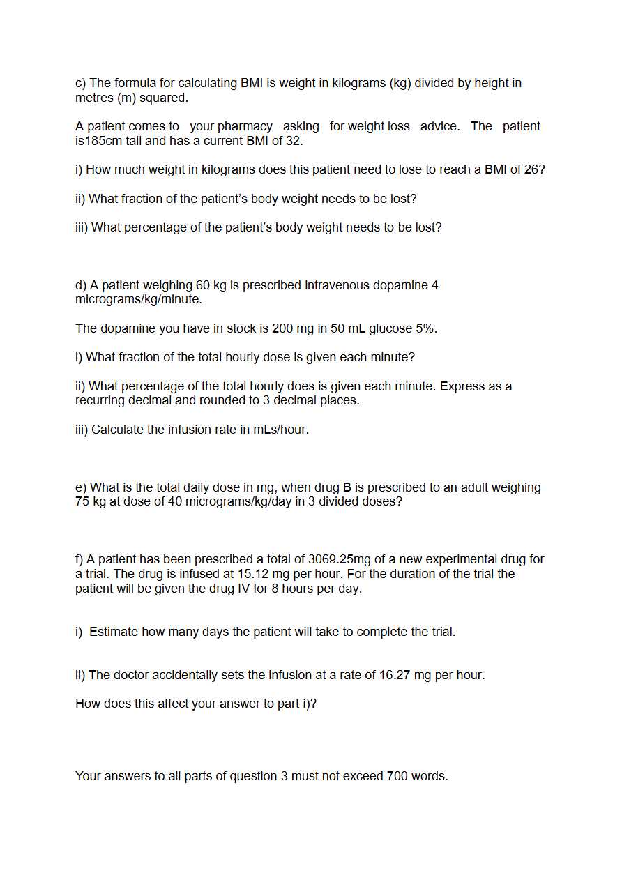 C) The formula for calculating BMI is weight in kilograms...