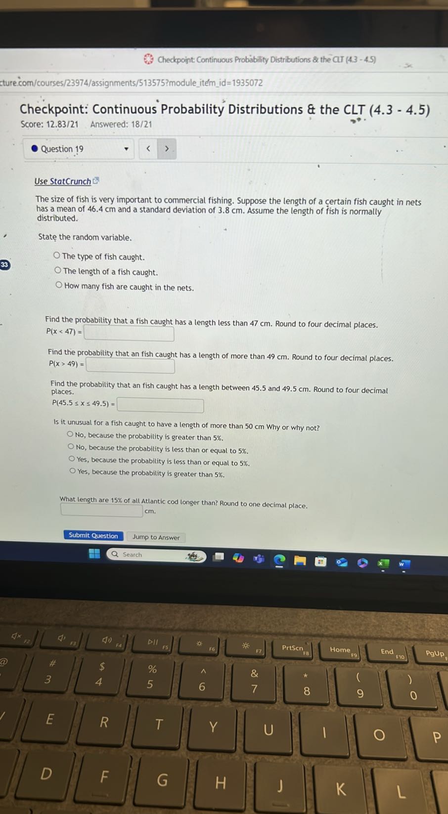 Checkpoint: Continuous Probability Distributions & the CUI (4.3 - 4.5 ...