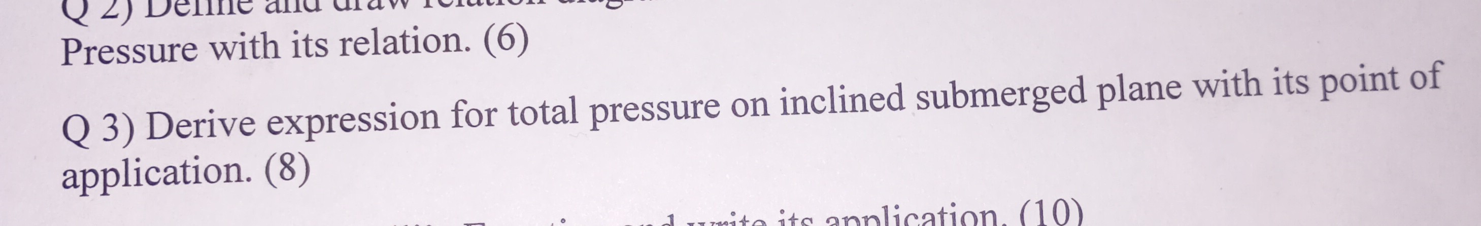 Pressure with its relation. (6) Q 3) Derive expression for total ...
