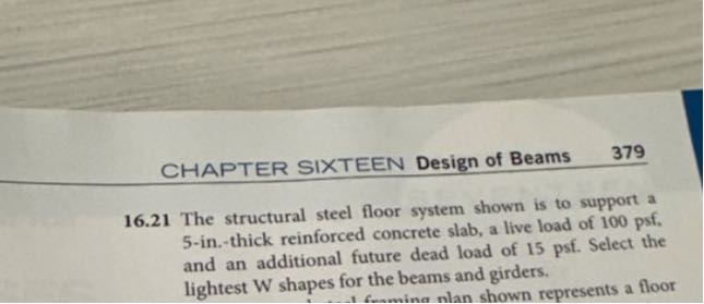 CHAPTER SIXTEEN Design of Beams 379 16.21 The structural steel floor ...