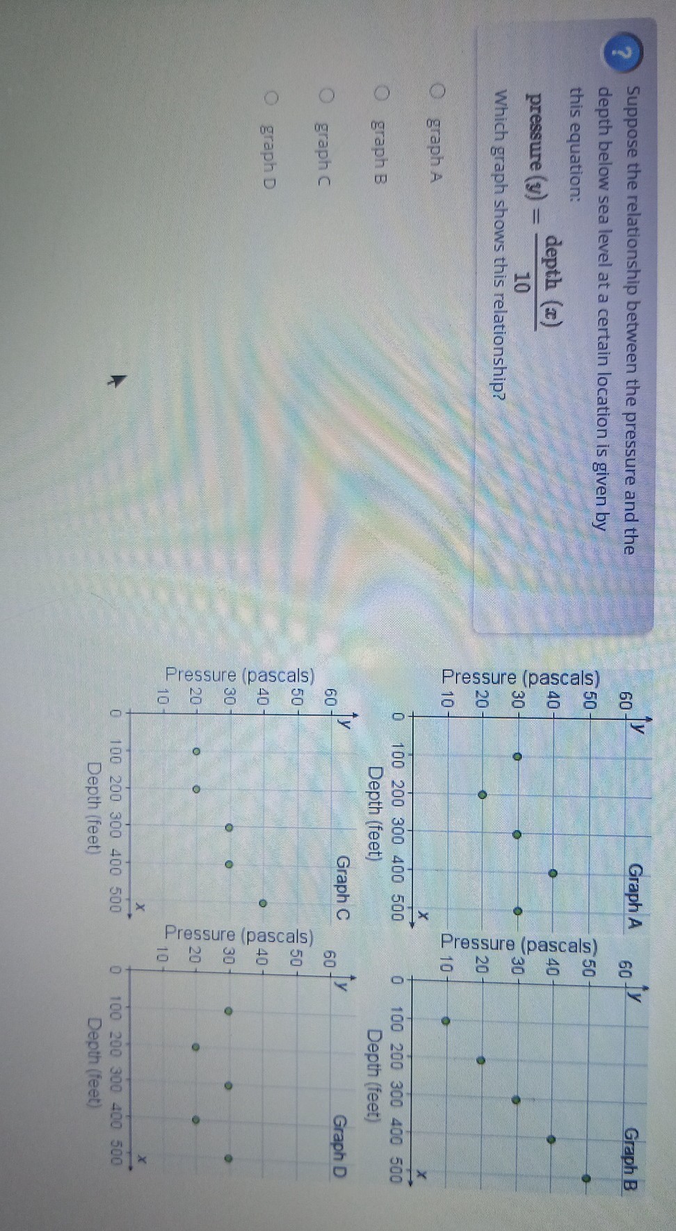? Suppose the relationship between the pressure and the depth below sea ...