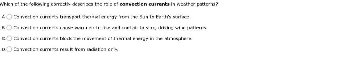 which of the following correctly describes the role of convection ...