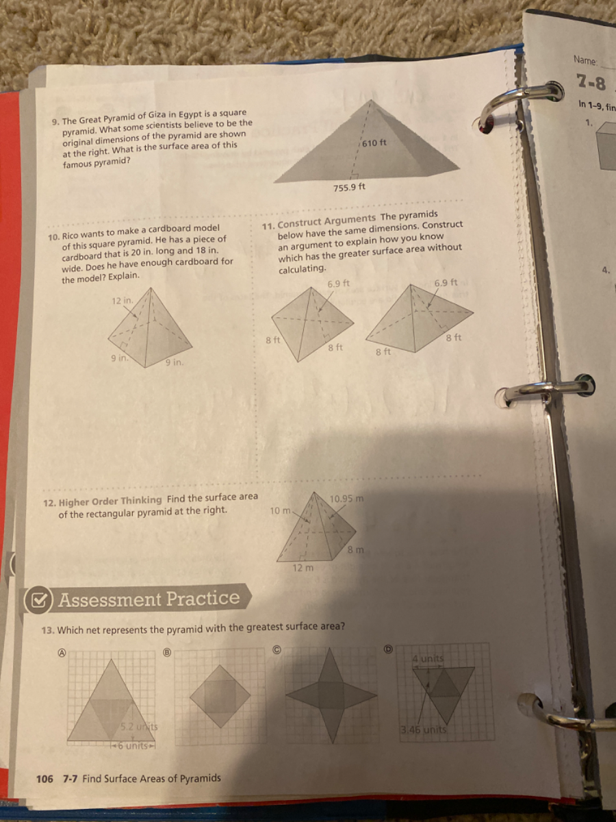 9. The Great Pyramid of Giza in Egypt is a square pyramid. What some ...