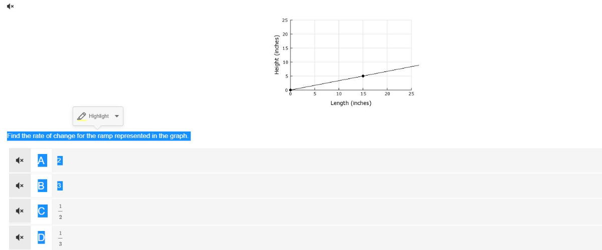 SOLVED: Highlight Find the rate of change for the ramp represented in ...