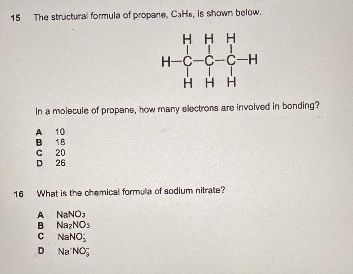 15 The structural formula of propane, C3H8, is shown below. In a ...