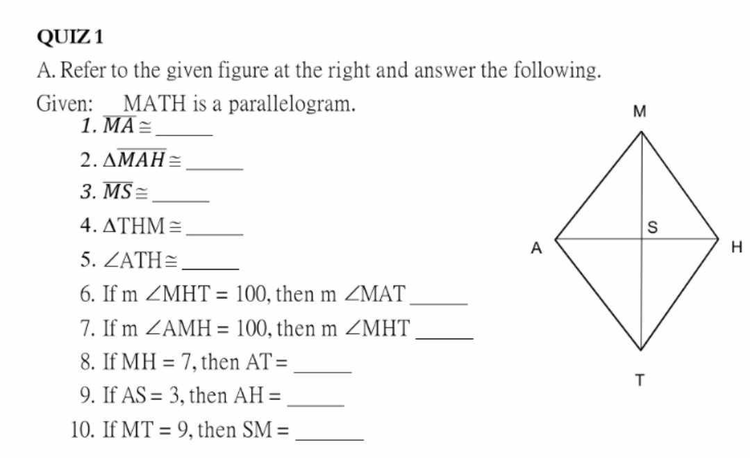 QUIZ 1 A. Refer to the given figure at the right and answer the ...