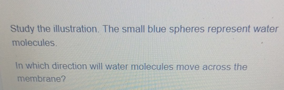 study the illustration the small blue spheres represent water molecules ...
