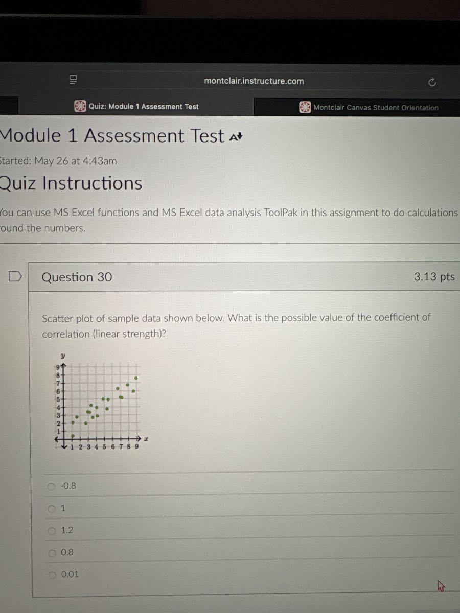 montclair.instructure.com Quiz: Module 1 Assessment Test Montclair ...