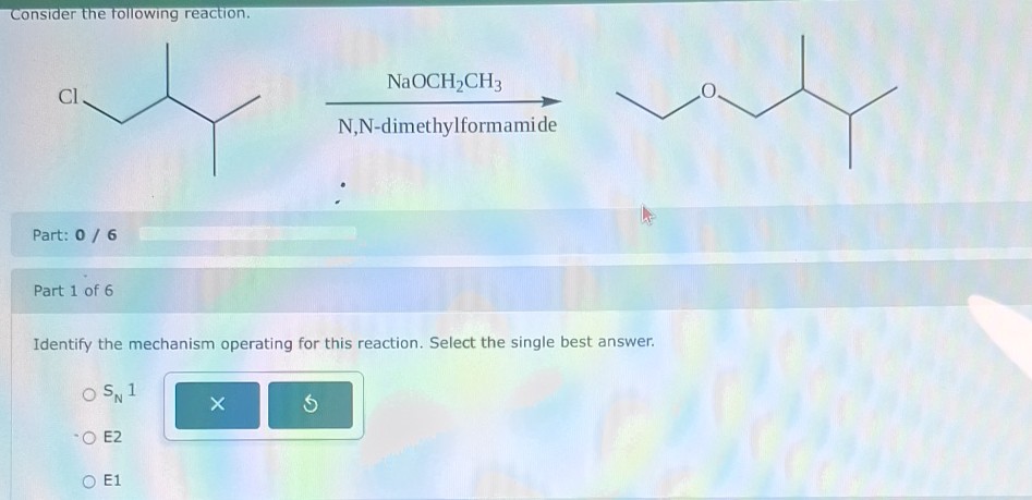 Consider the following reaction. CN-N-dimethylformamide Part: 0 / 6 ...