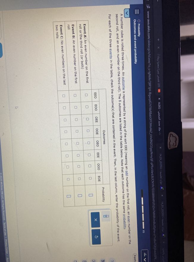 Probability Outcomes and event probability Espanc A number cube is ...