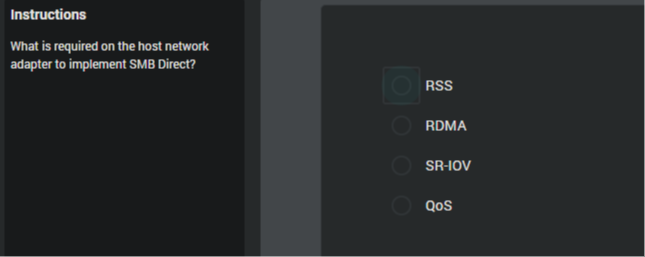 Instructions What is required on the host network adapter to implement SMB Direct?