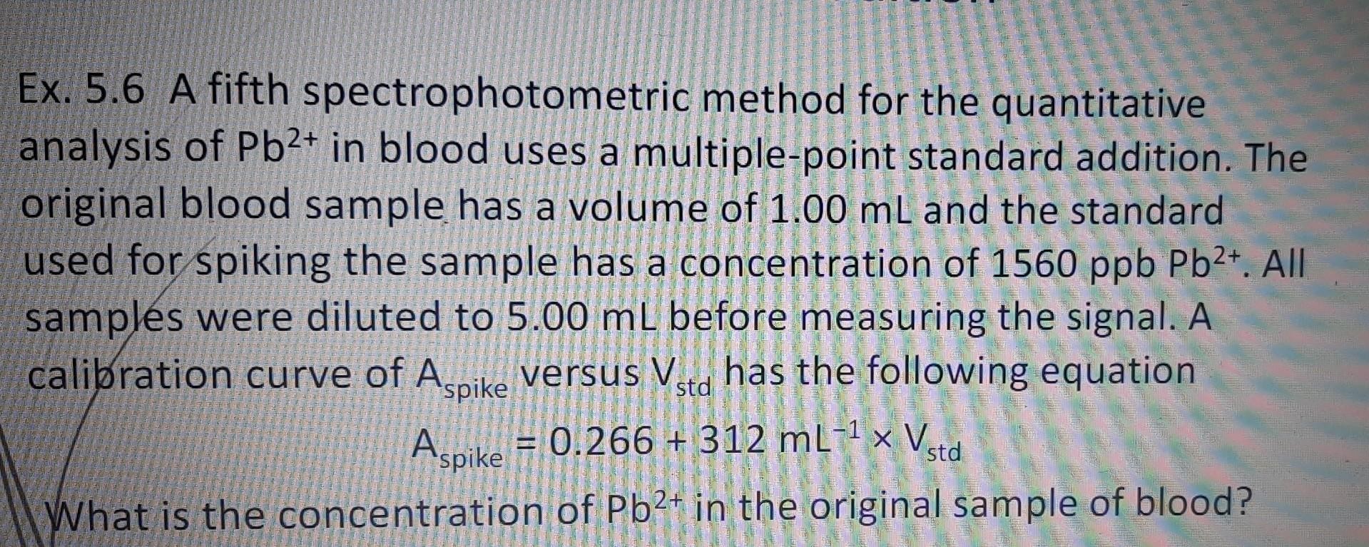 Ex. 5.6 A fifth spectrophotometric method for the quantitative analysis ...