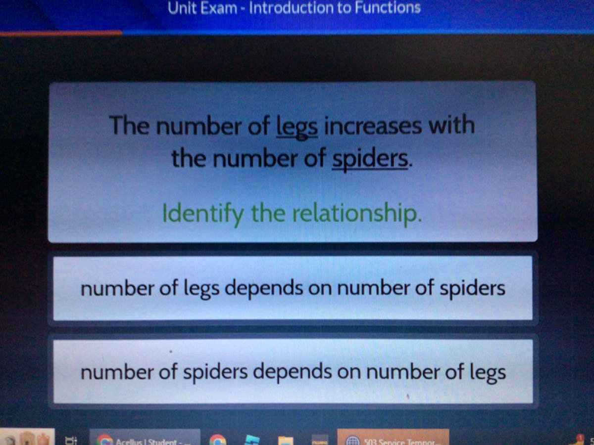 unit exam introduction to functions the number of legs increases with ...