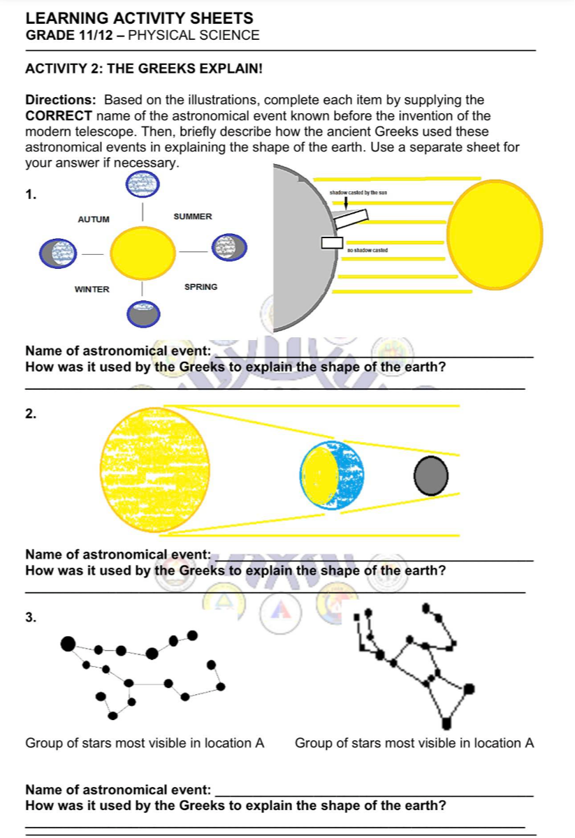 SOLVED: LEARNING ACTIVITY SHEETS GRADE 11/12 - PHYSICAL SCIENCE ...