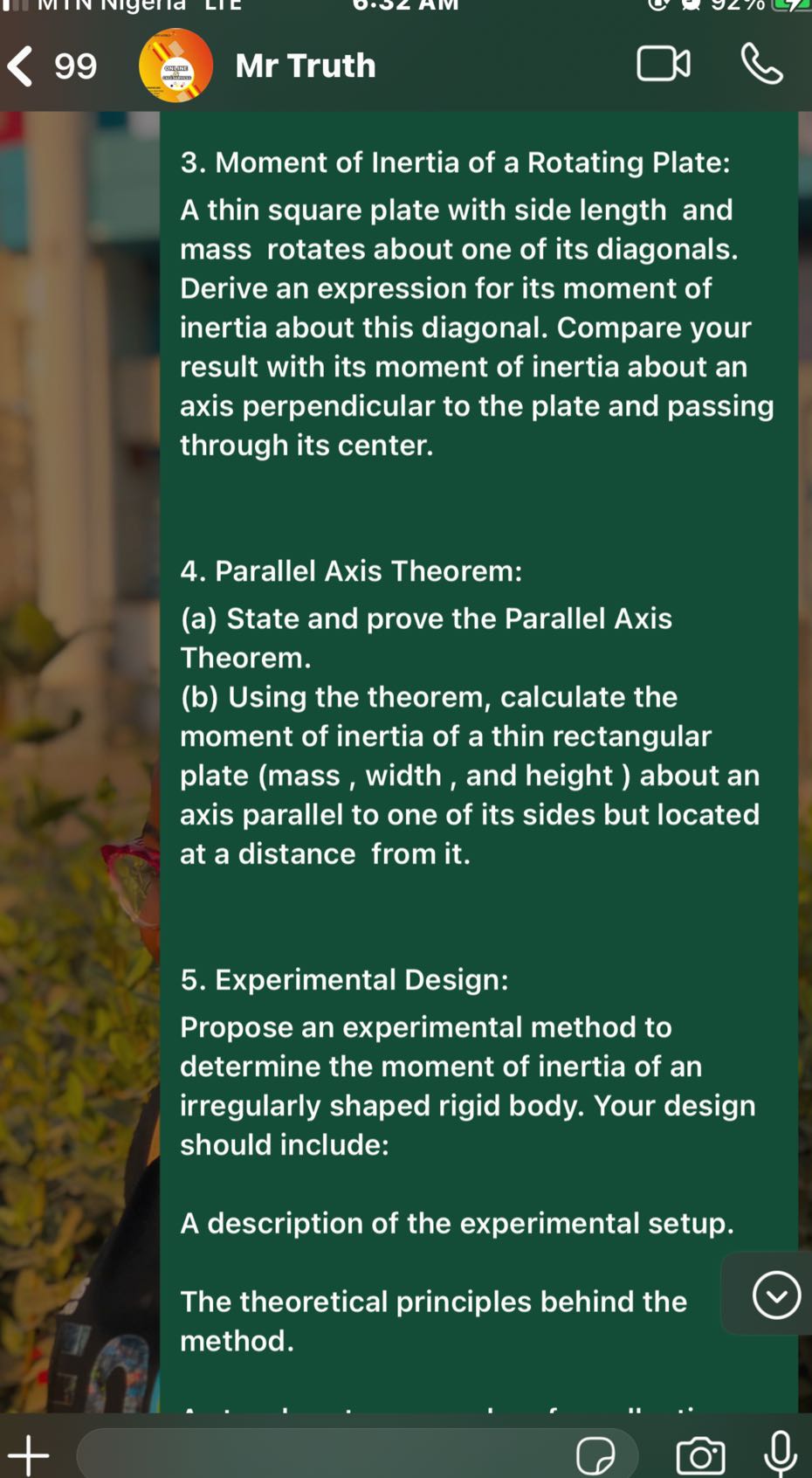 Mr Truth 3. Moment of Inertia of a Rotating Plate: A thin square plate ...