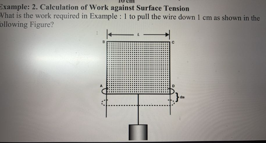 xample: 2. Calculation of Work against Surface Tension What is the work ...
