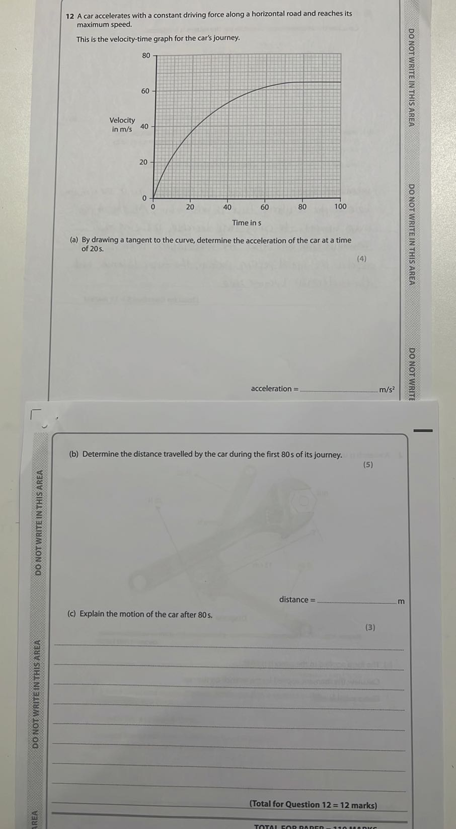 12 A car accelerates with a constant driving force along a horizontal ...