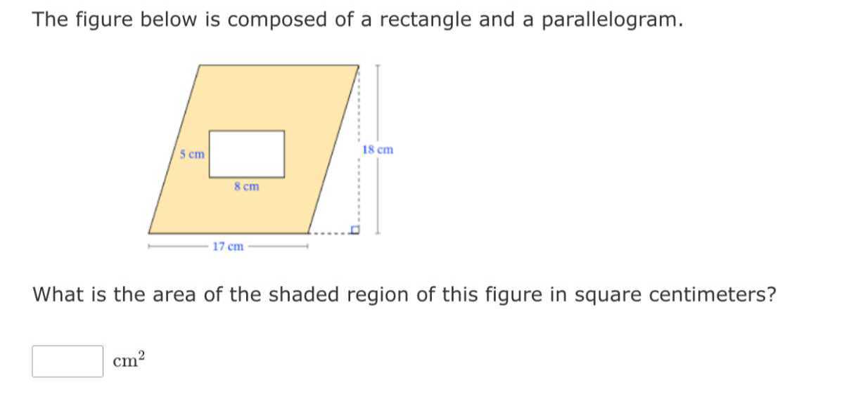The figure below is composed of a rectangle and a parallelogram. What ...