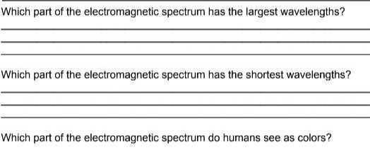which part of the electromagnetic spectrum has the largest wavelengths ...