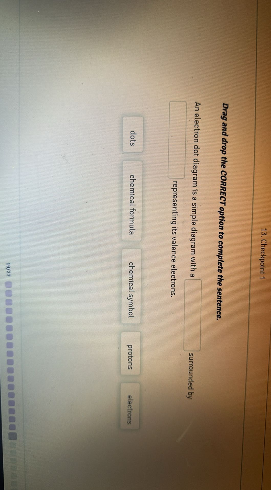 13. Checkpoint 1 Drag and drop the CORRECT option to complete the ...