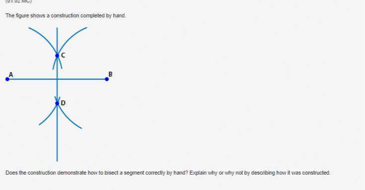 The figure shovs a construction completed by hand Does the construction demonstrate how to ...