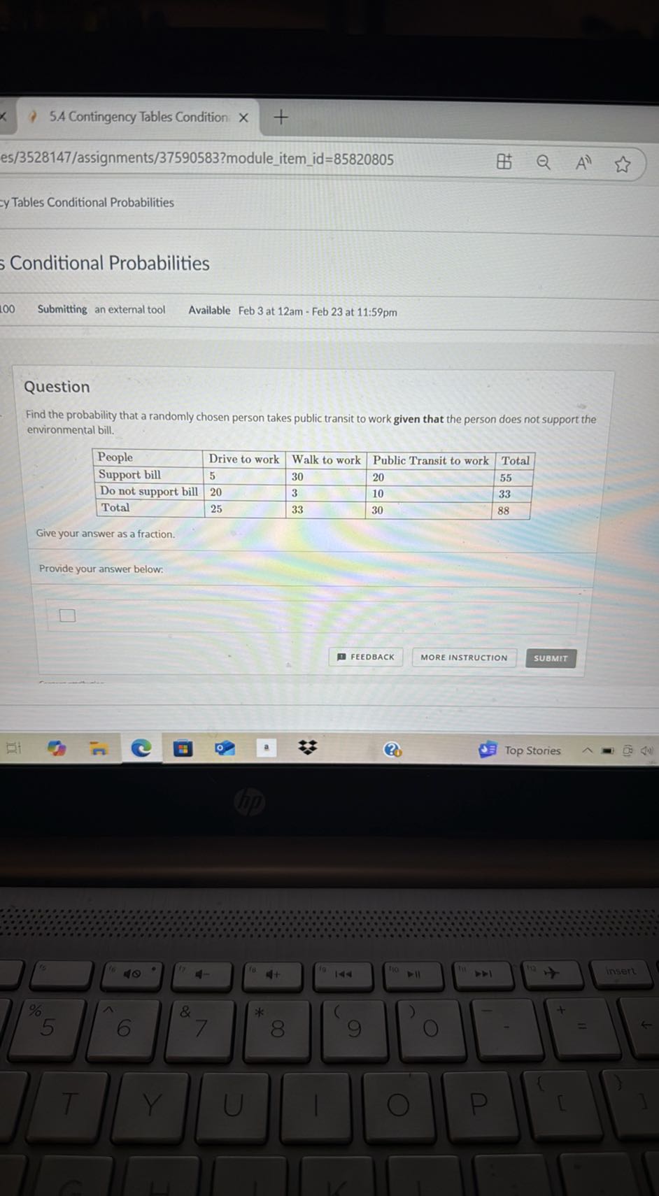 5.4 Contingency Tables Condition: es/3528147/assignments/37590583 ...