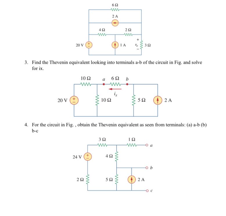 3 find the thevenin equivalent looking into terminals a b of the circuit in fig and solve for ix ...