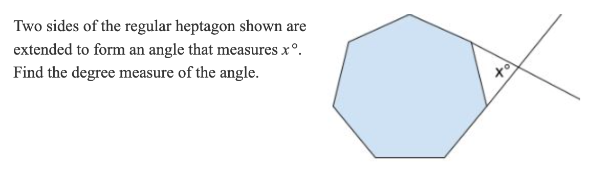 two sides of the regular heptagon shown are extended to form an angle ...