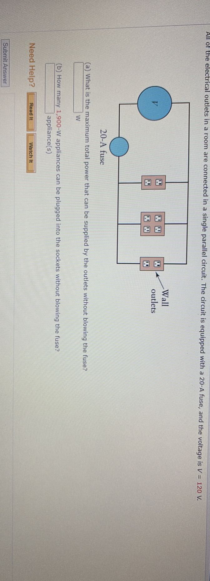 All of the electrical outlets in a room are connected in a single ...