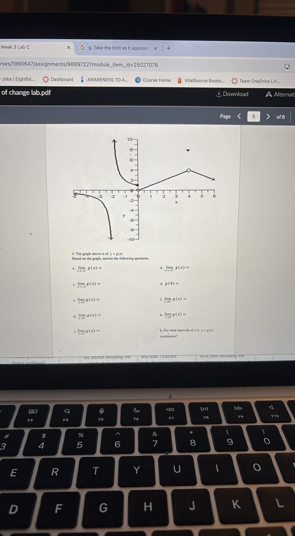 [GET ANSWER] Week 3 Lab C g. Take the limit as h approac rses/1990647 ...