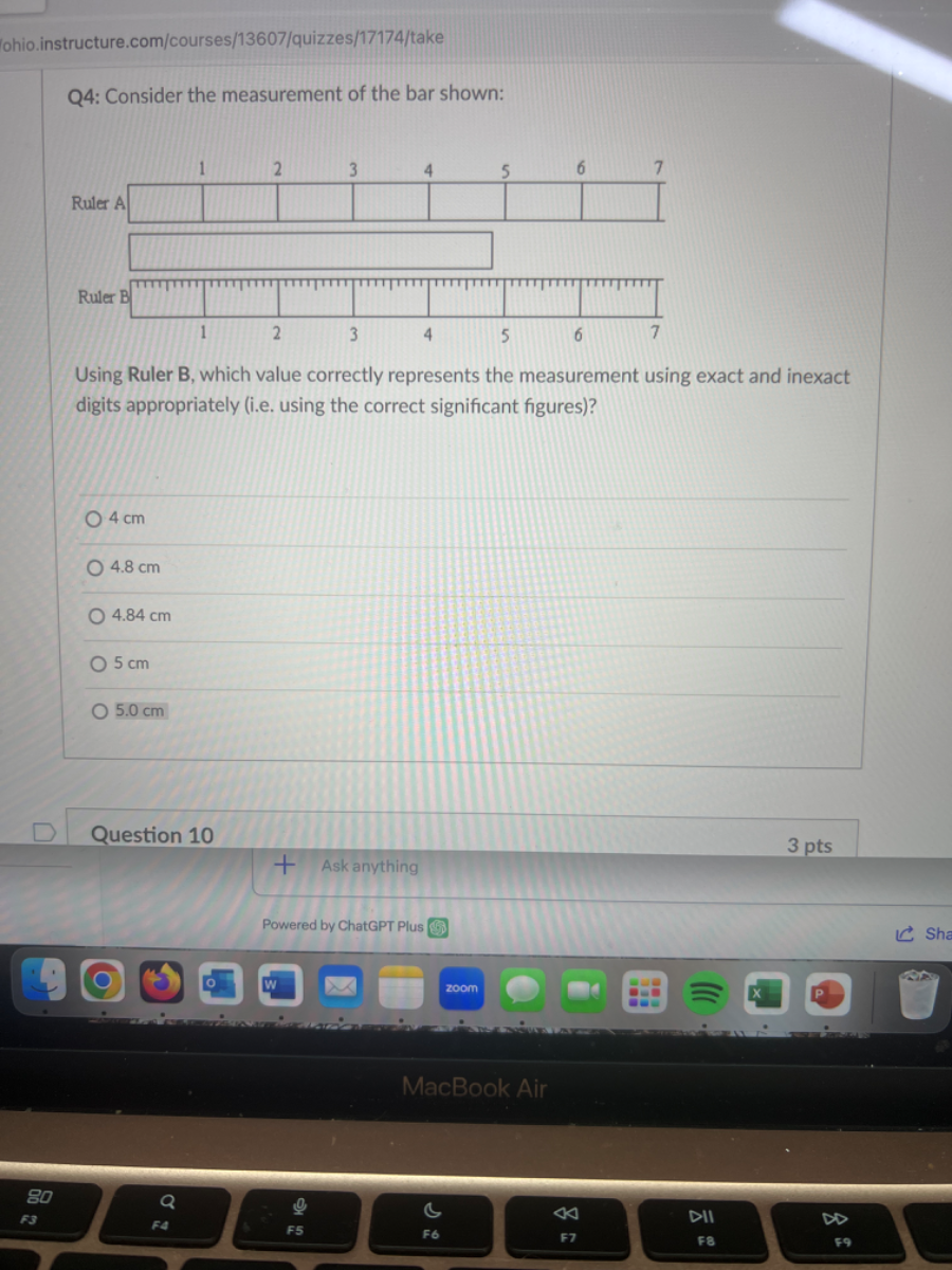 ohio.instructure.com/courses/13607/quizzes/17174/take Q4: Consider the measurement of the bar ...