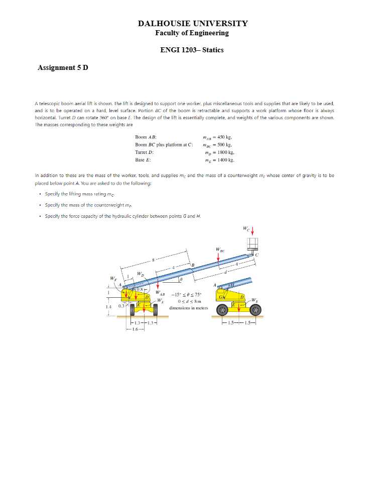 DALHOUSIE UNIVERSITY Faculty of Engineering ENGI 1203-Statics ...