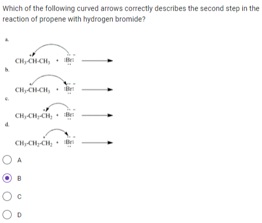 which of the following curved arrows correctly describes the second ...