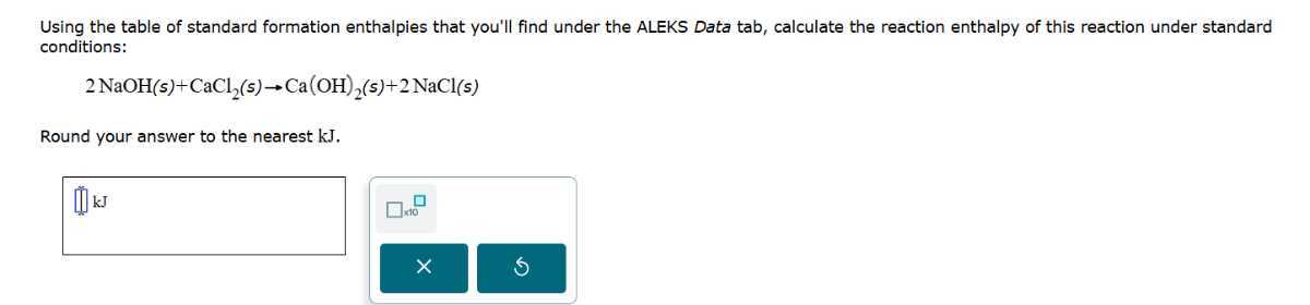 Using the table of standard formation enthalpies that you'll find under ...