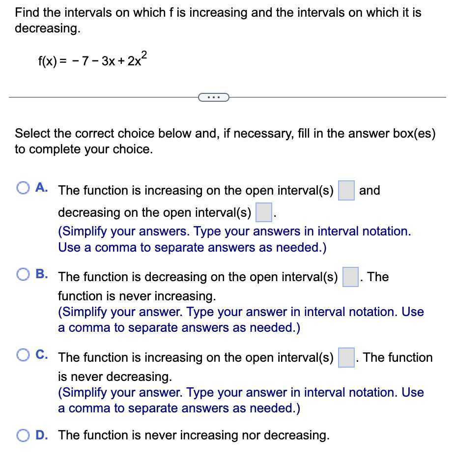 find the intervals on which f is increasing and the intervals on which ...