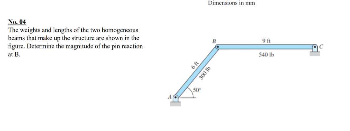 Dimensions in mm No. 04 The weights and lengths of the two homogeneous ...