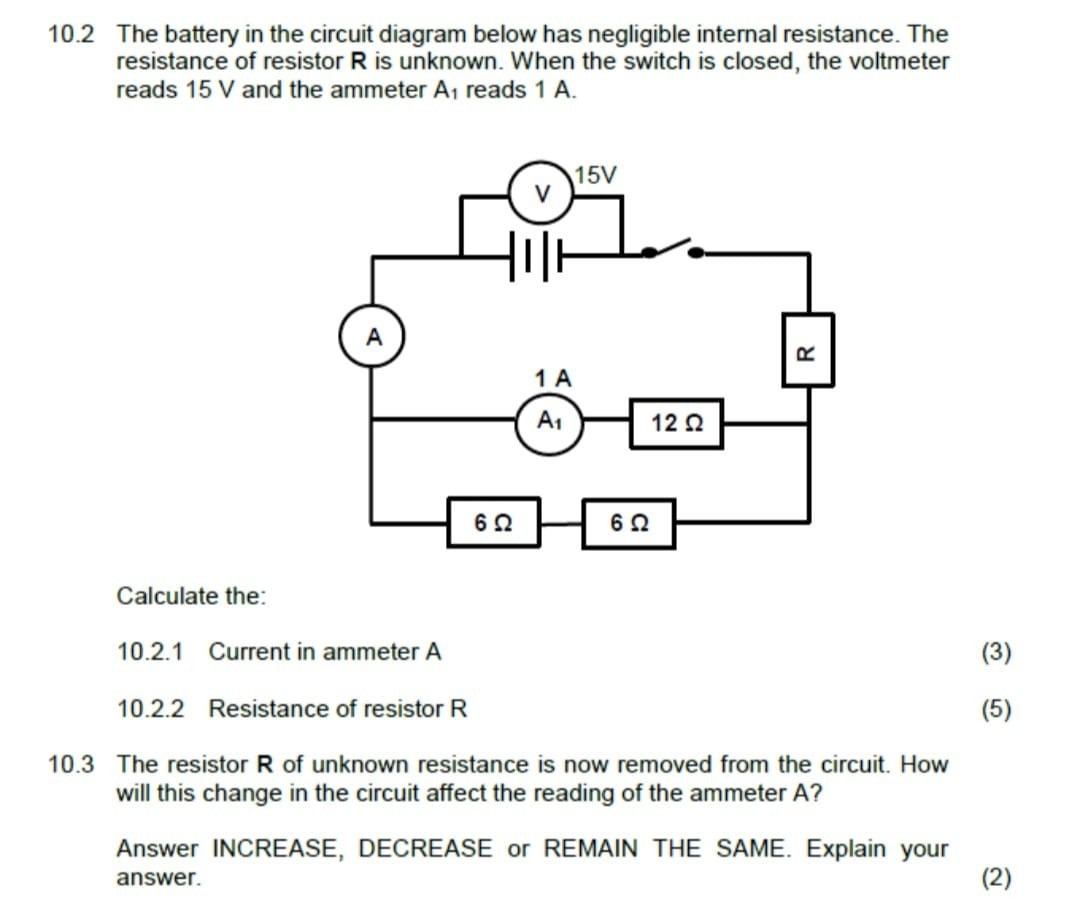 102 the battery in the circuit diagram below has negligible internal resistance the resistance ...