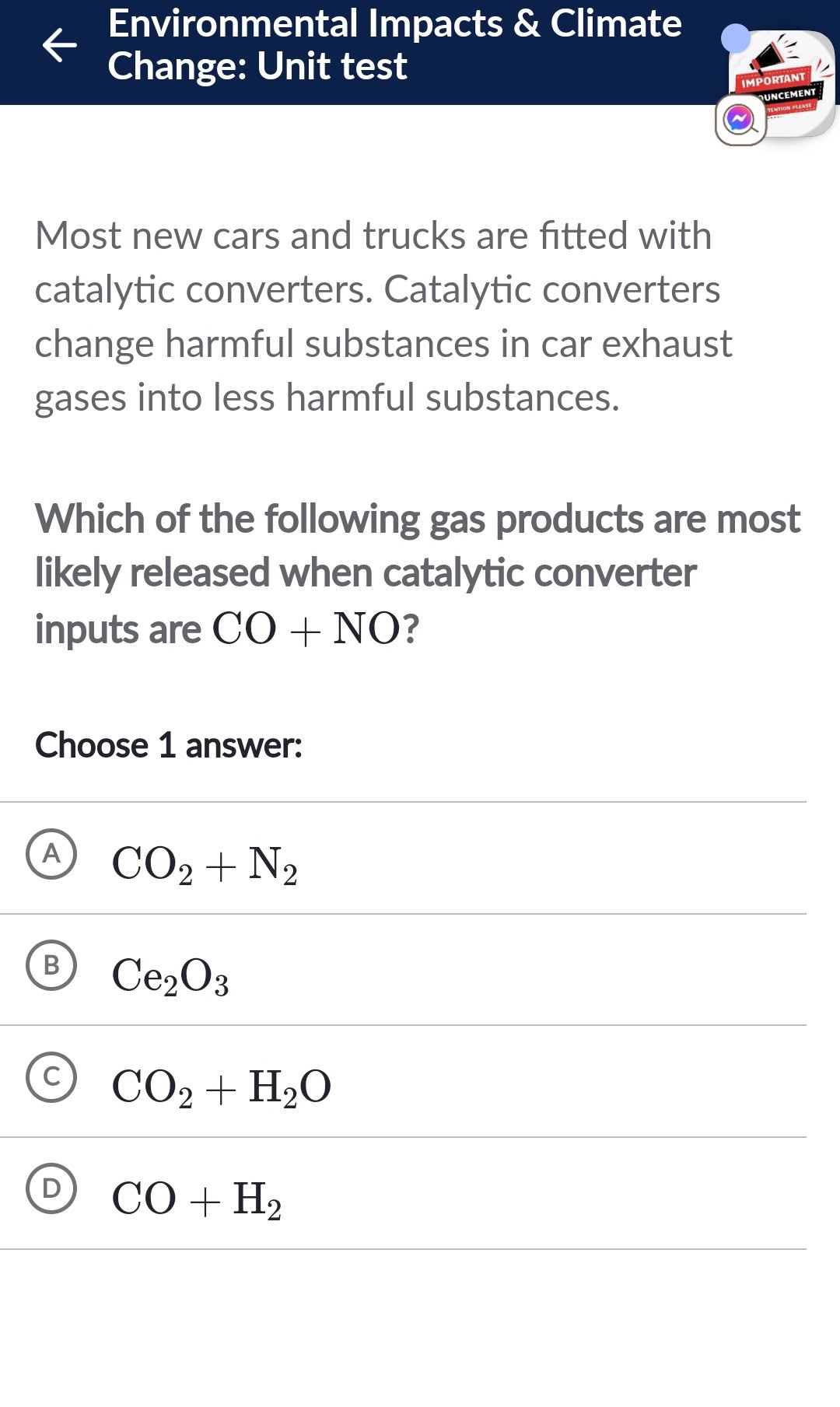 Environmental Impacts & Climate Change: Unit test Most new cars and ...