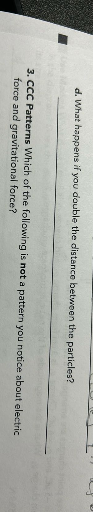 d. What happens if you double the distance between the particles? 3 ...