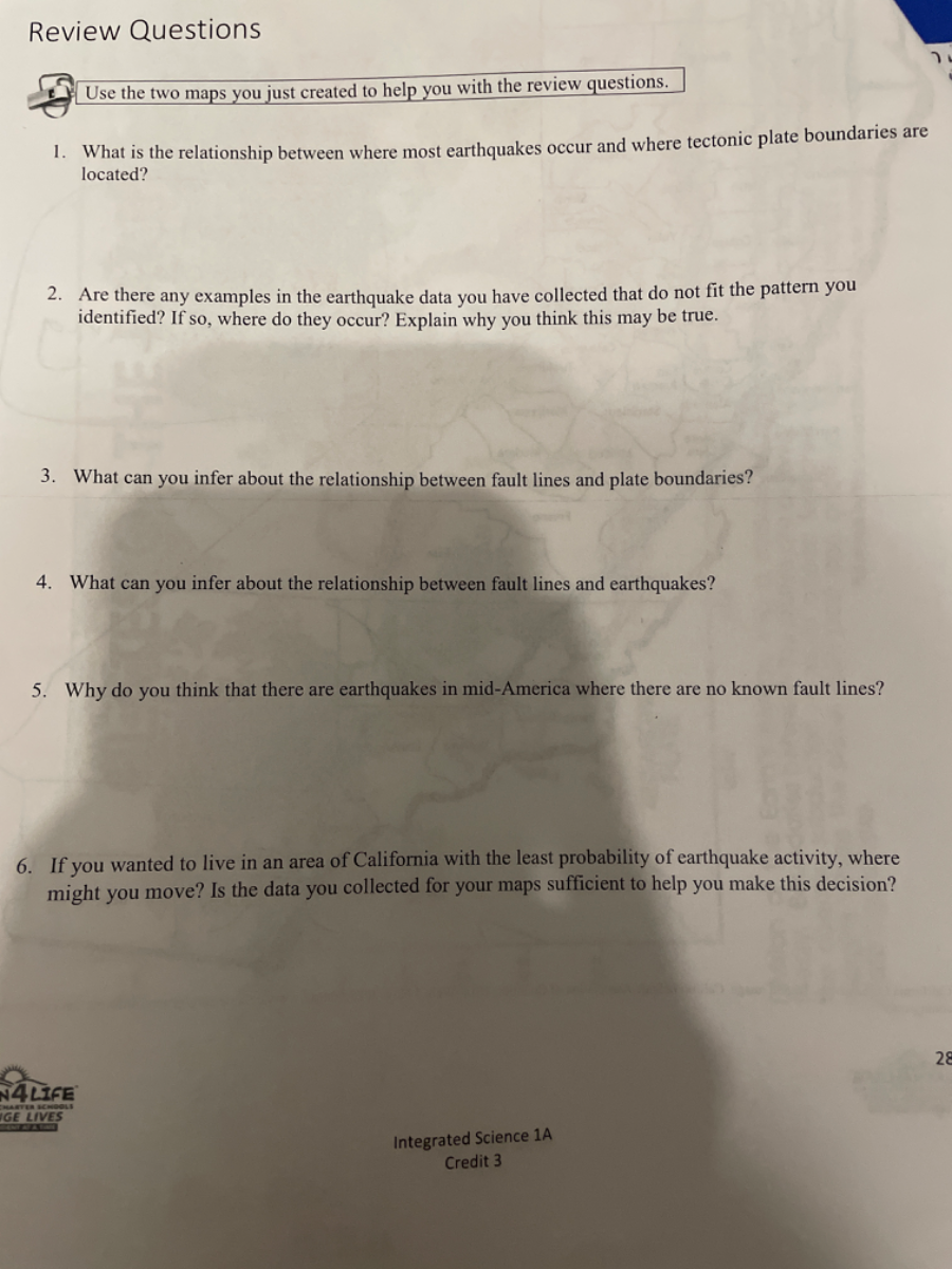 Review Questions Use the two maps you just created to help you with the review questions. 1 ...