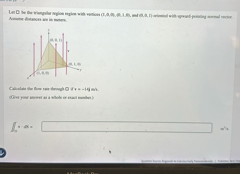 let square be the triangular region region with vertices 100010 and 001 oriented with upward ...