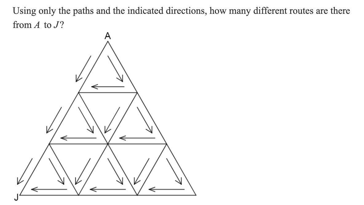 using only the paths and the indicated directions how many different ... using only the paths and the indicated directions how many different ...