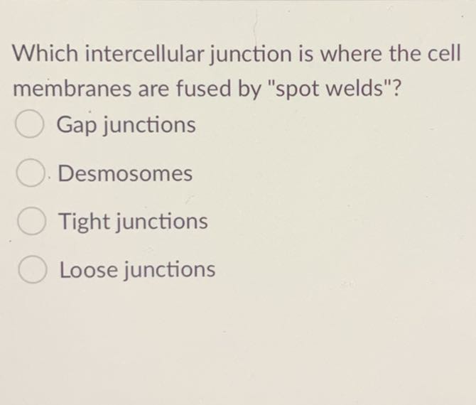 Which intercellular junction is where the cell membranes are fused by ...