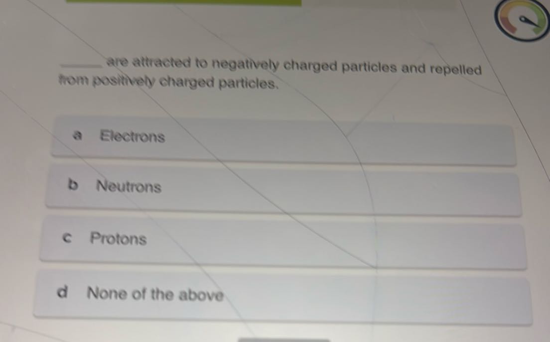 are attracted to negatively charged particles and repelled from ...