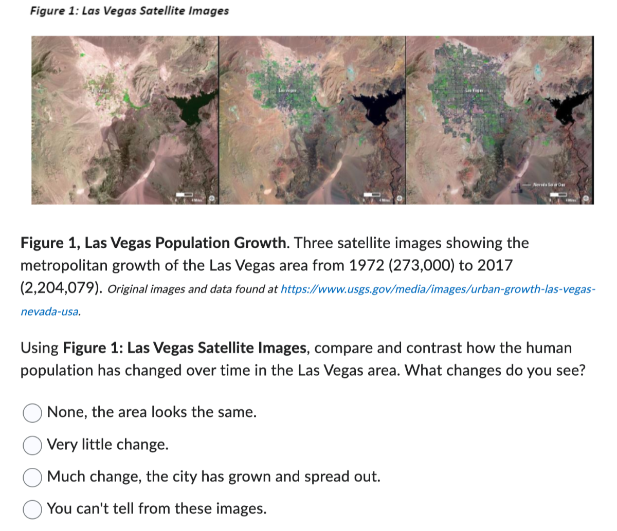 SOLVED: Figure 1: Las Vegas Satellite Images Figure 1, Las Vegas ...