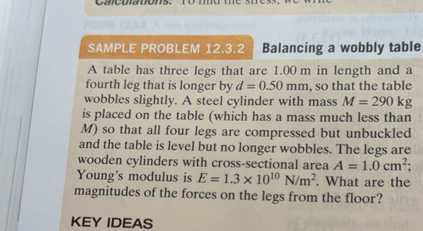 SAMPLE PROBLEM 12.3.2 Balancing a wobbly table A table has three legs ...