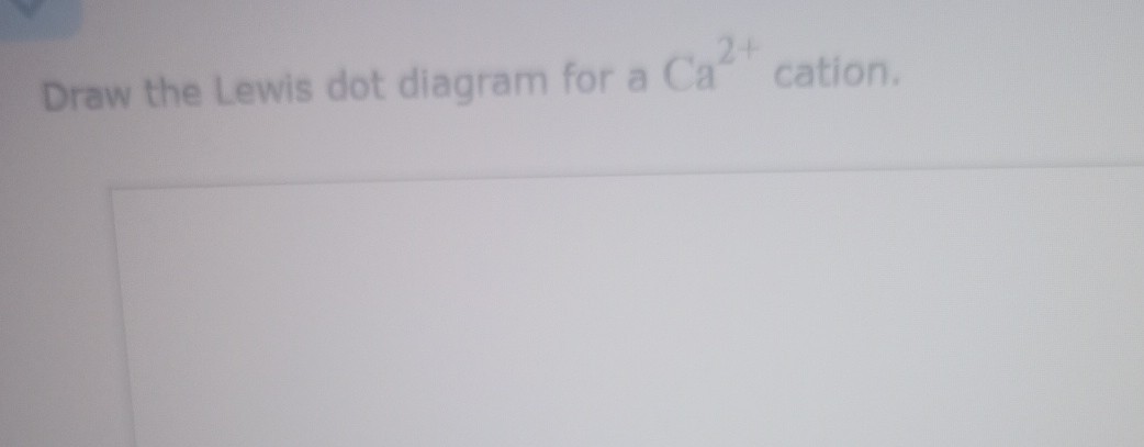 draw the lewis dot diagram for a mathrmca2 cation