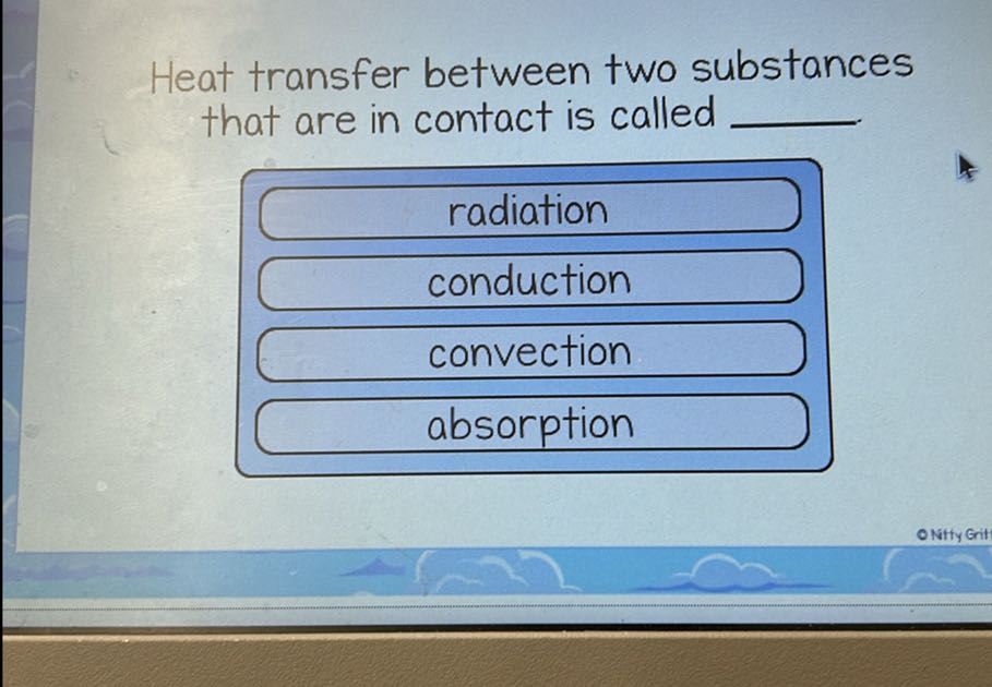 [GET ANSWER] Heat transfer between two substances that are in contact ...