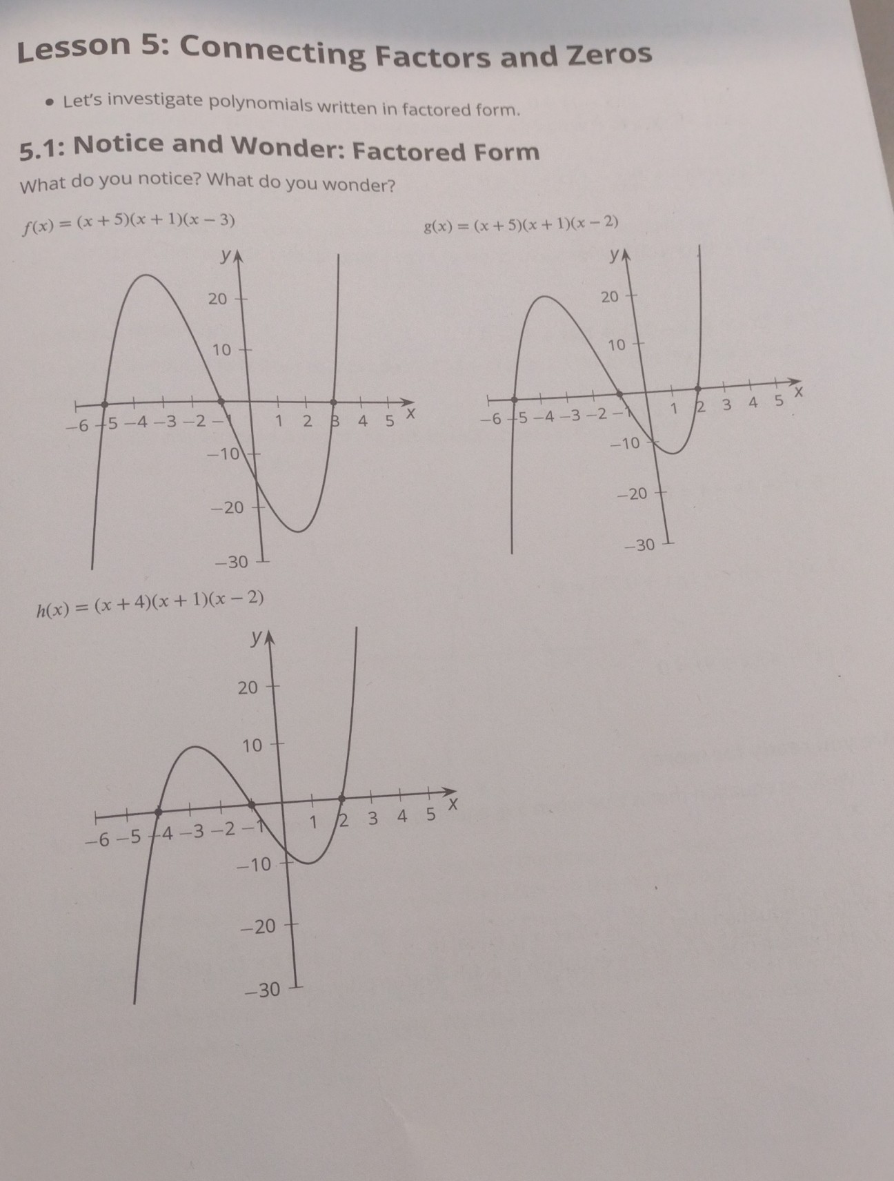 lesson 5 connecting factors and zeros lets investigate polynomials ...